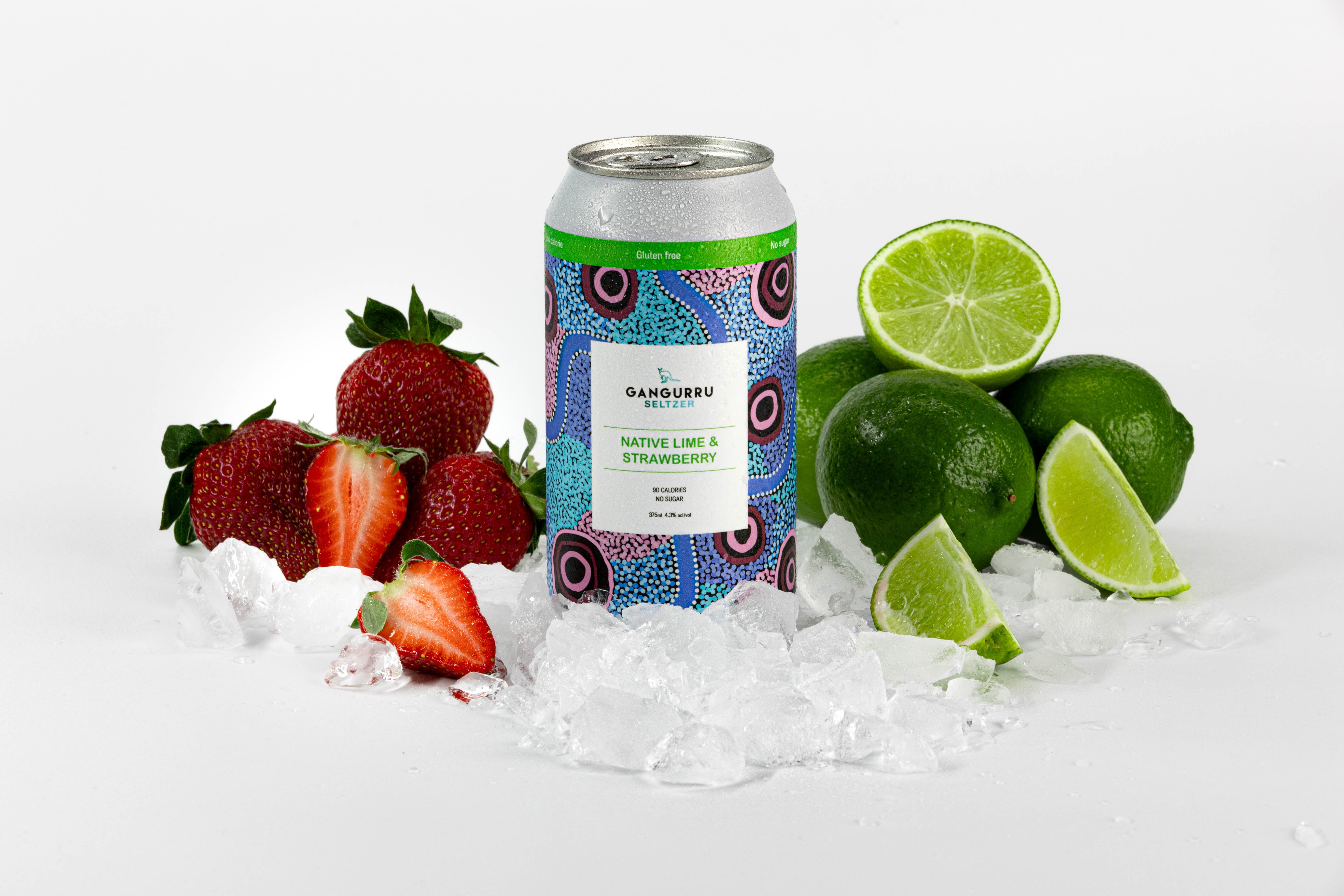 Native Lime & Strawberry Seltzer (16 pack) – Gangurru Beverages